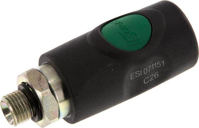 Safety push-button coupling sockets with male thread, NW 7,2 ...