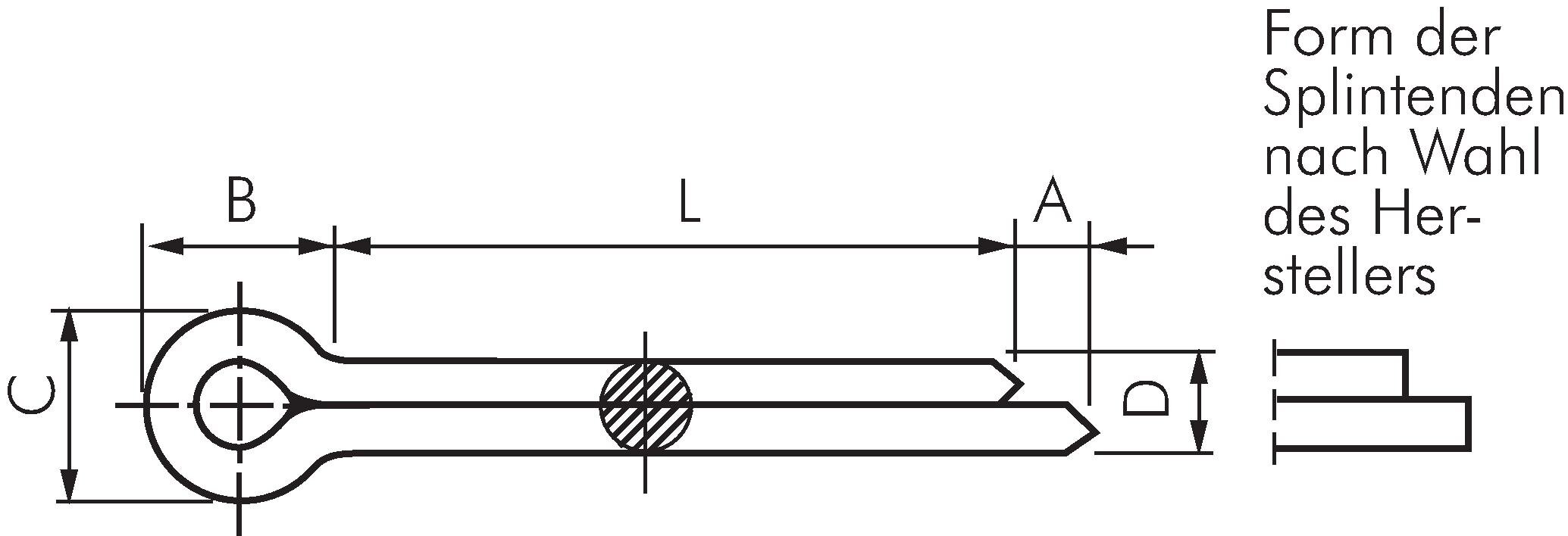 Cotter pin, DIN 94 / ISO 1234 - Landefeld - Pneumatics - Hydraulics ...