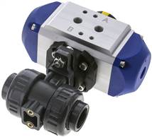 Pneumatic PVC ball valve, 20mm, Spring closing, Adhesive socket, EPDM ...
